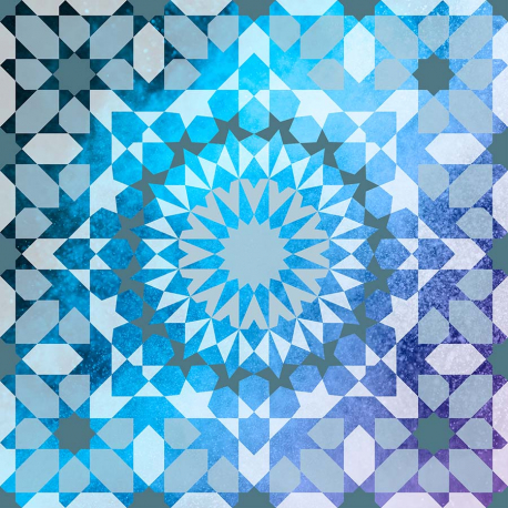 Tableau Mosaic 11 bleue, poster oriental, mosaique, zelig, arabesque